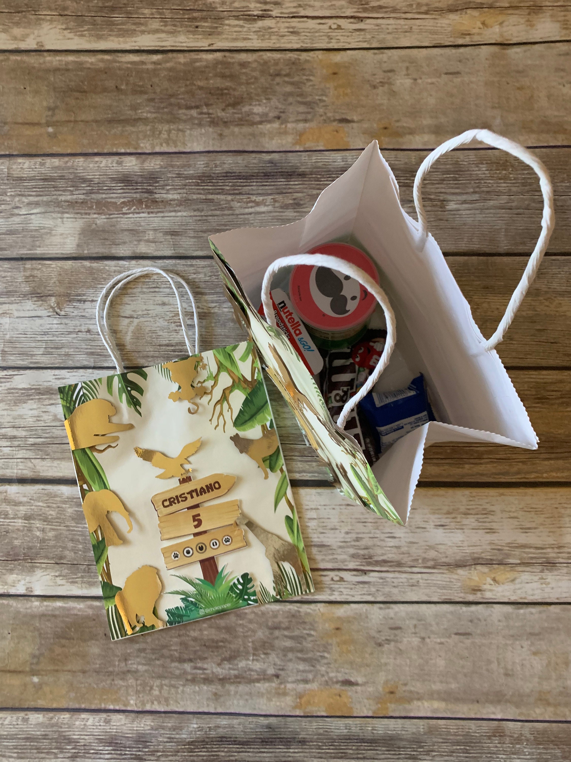 Safari Favor Bags: Jungle Animals, Wild One Birthday (set of 6 or 12 ...