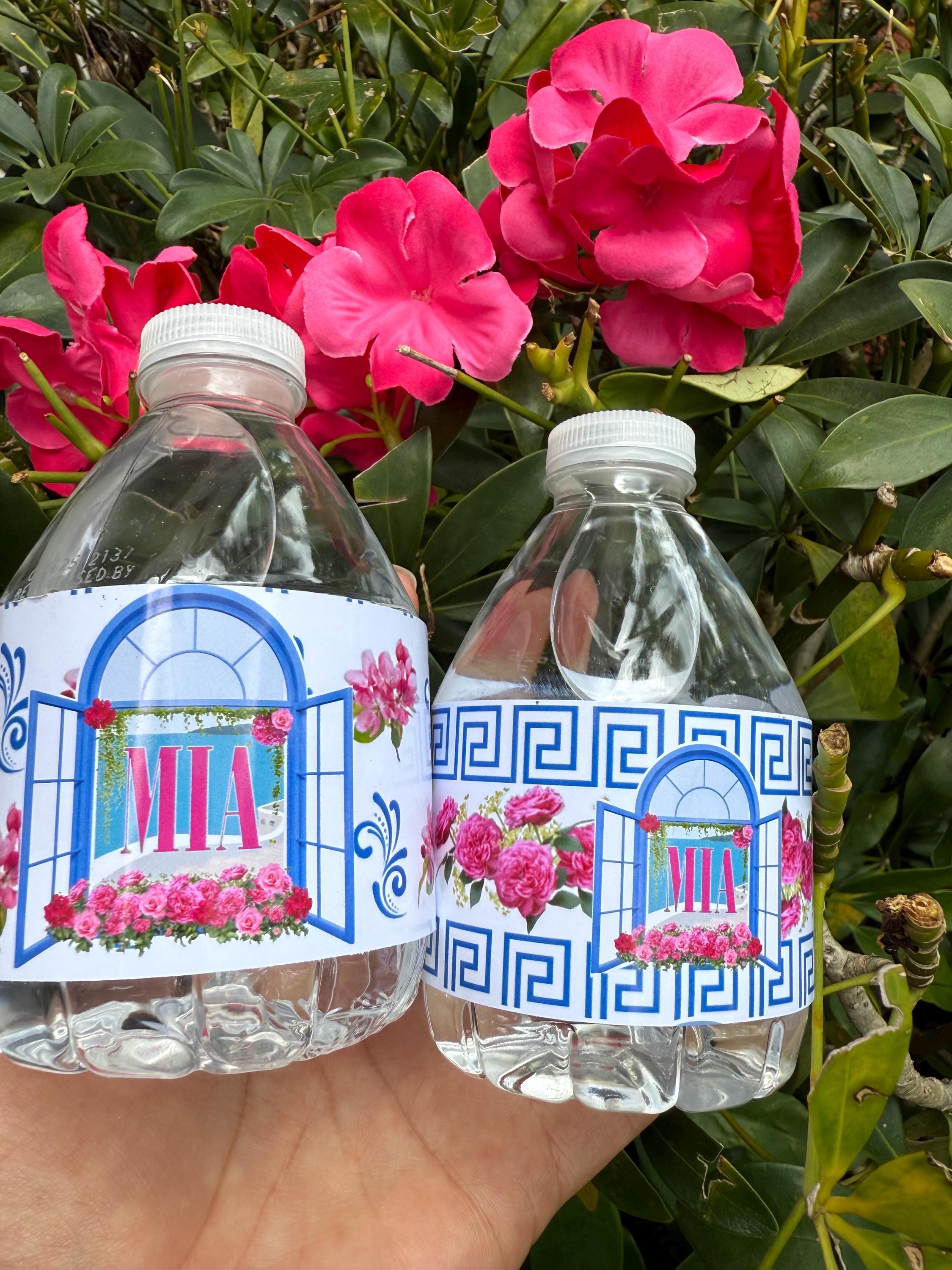 Mamma Mia Water Bottle Labels: Mediterranean Greece Party Decor - Set ...