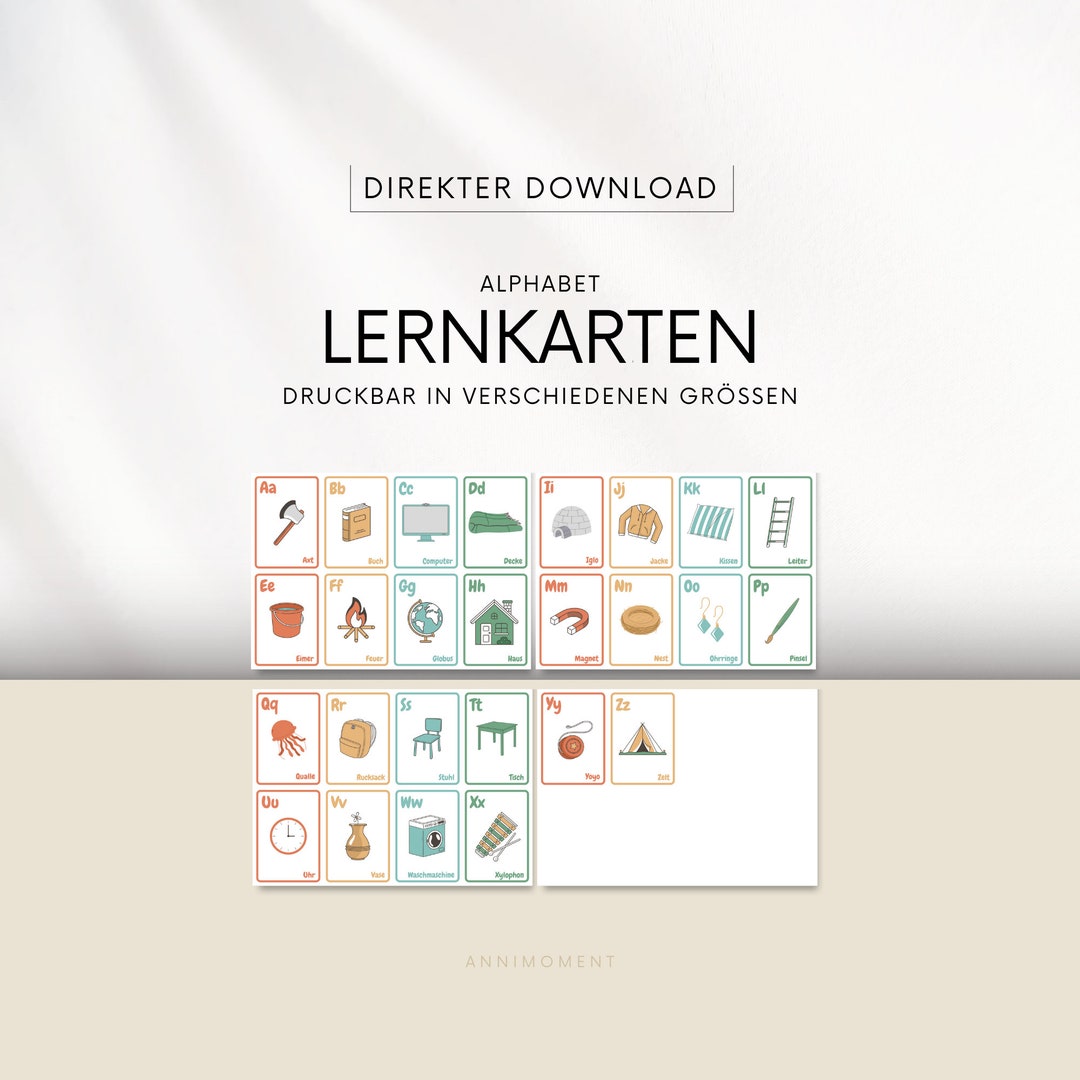 Flashcards | ABC Children | Alphabet | Montessori | German - DIGITAL ...