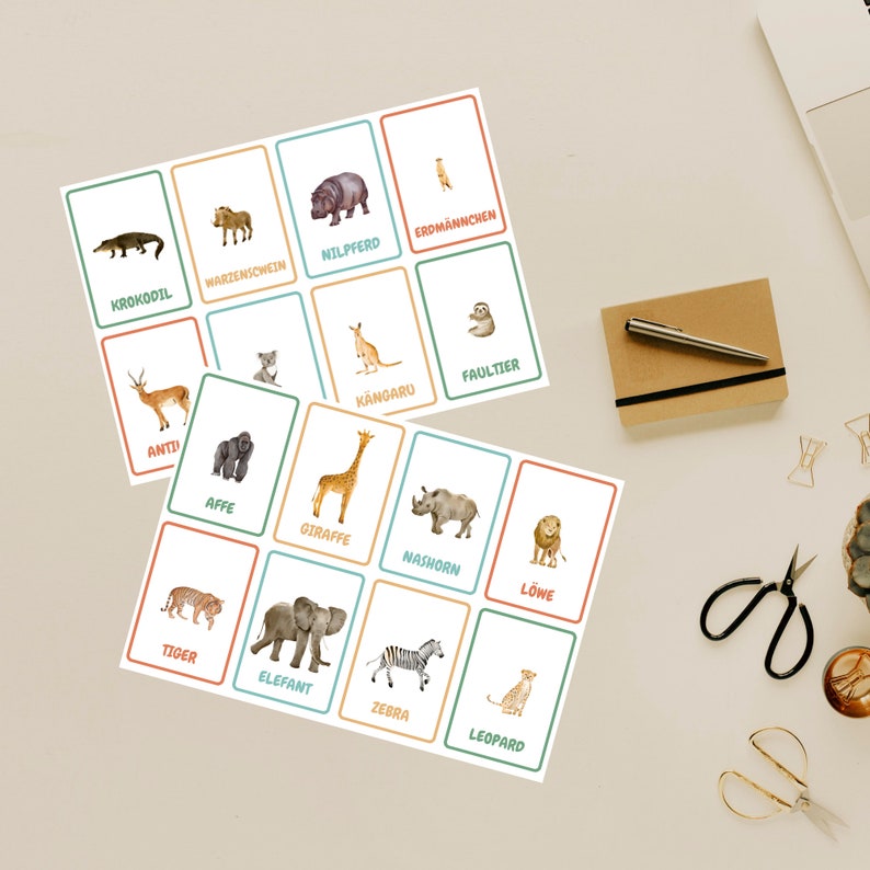 Safari Animals Flashcards | Toy Sorting Cards | Animals | Montessori ...