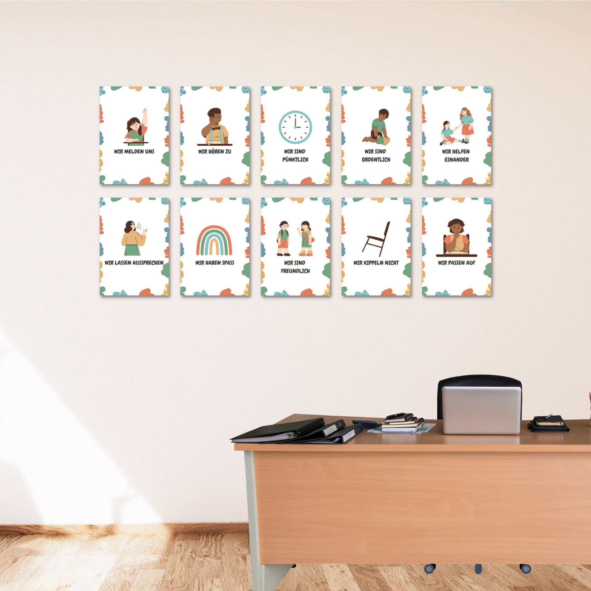 Boho Learning Posters: Classroom Rules, Set of 10, Children's Routines ...