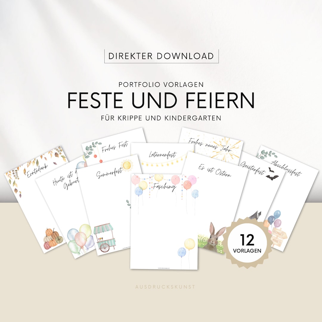 Portfolio Templates - Festivals and Celebrations, 12 Pieces, Portfolio ...