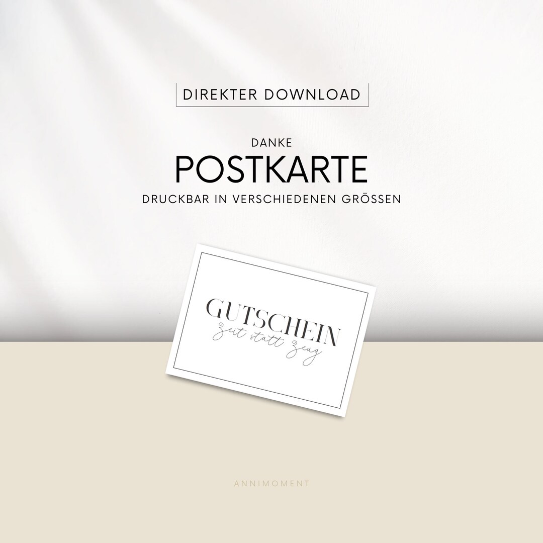 Gift Voucher as a Printable Card | Postcard | Gift Card | Vacation ...