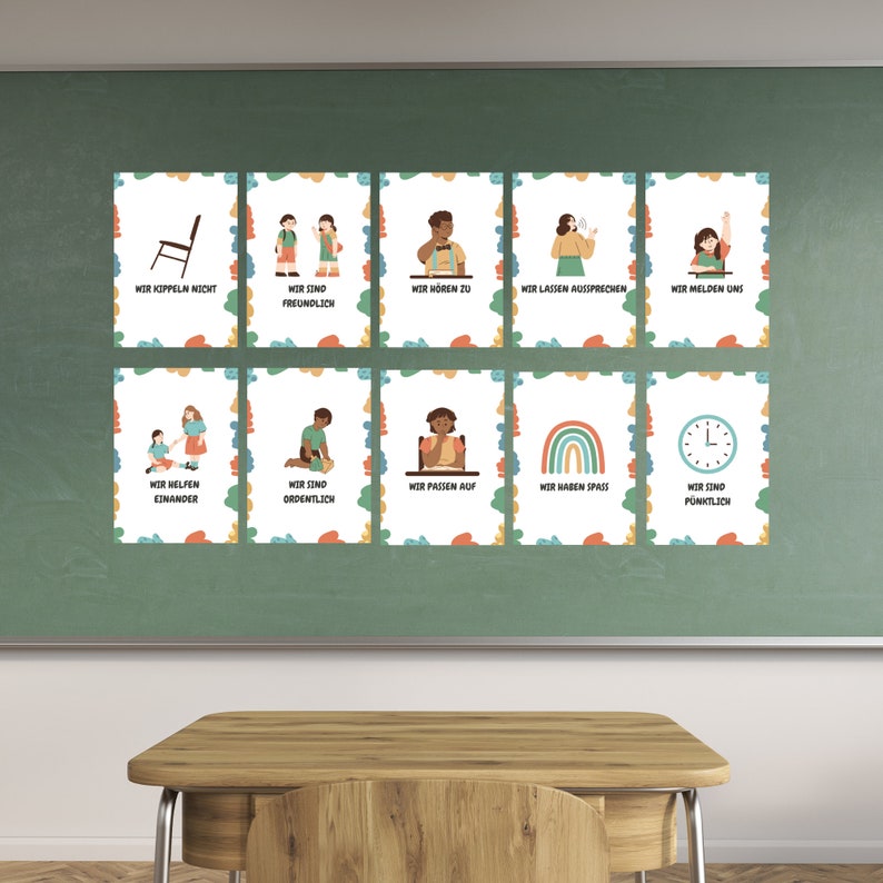 Boho Learning Poster Class Rules, Classroom, Set of 10, Children ...