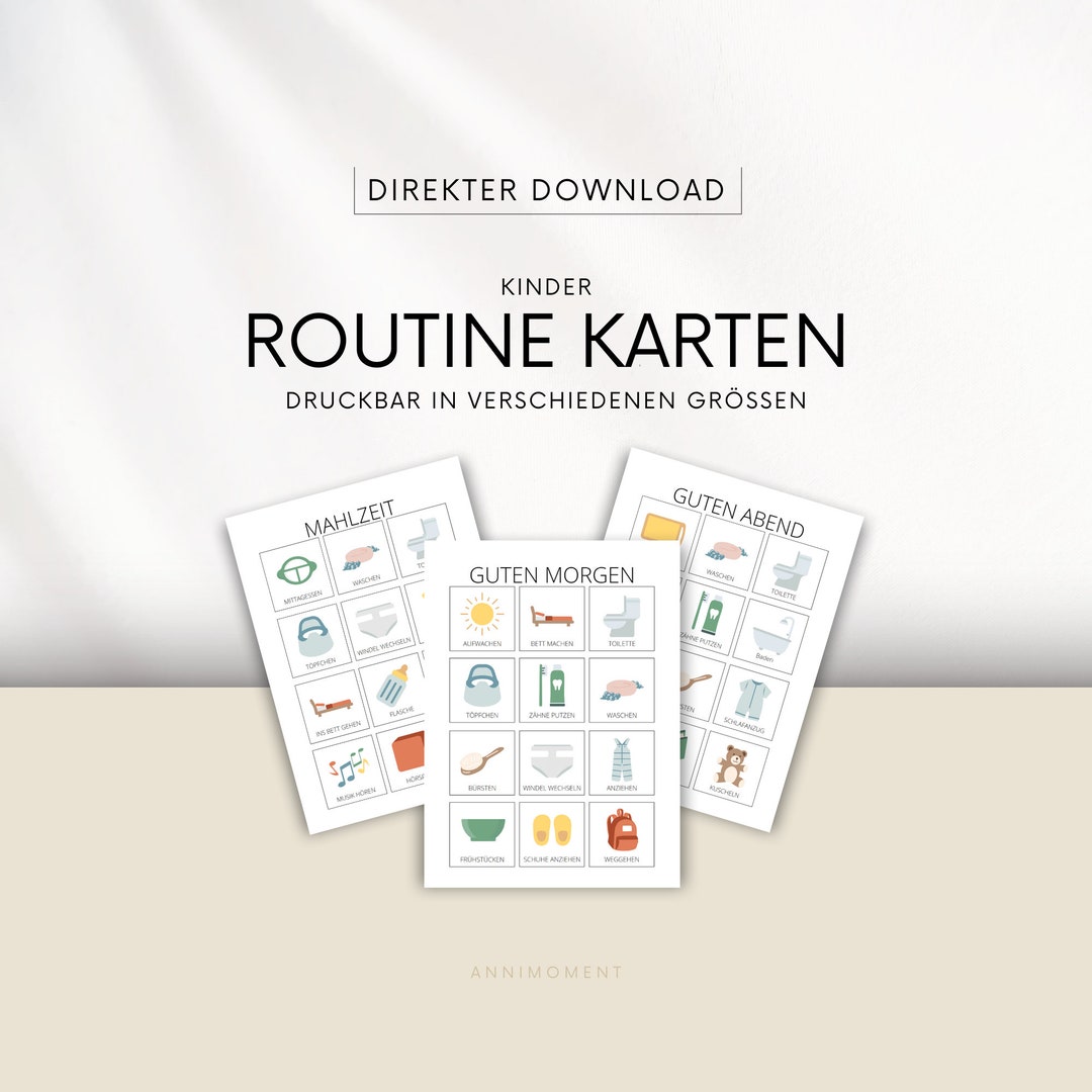 Routine Cards Boho Flashcards Daily Schedule Children Routine Planner ...