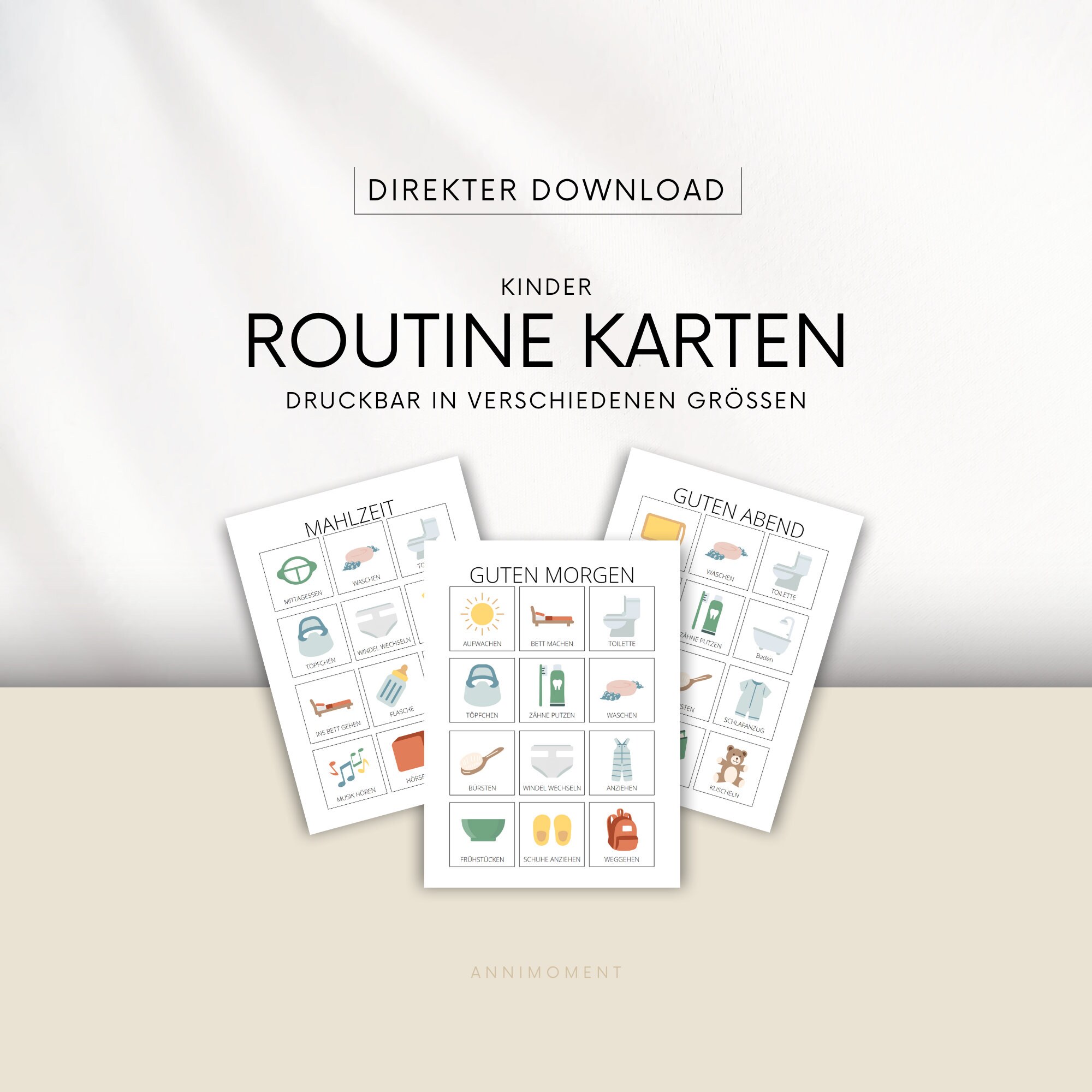 Routine Cards Boho Flashcards Daily Schedule Children Routine Planner ...