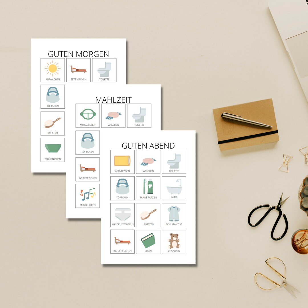 Routine Maps Boho Flashcards Daily Schedule Children - Etsy