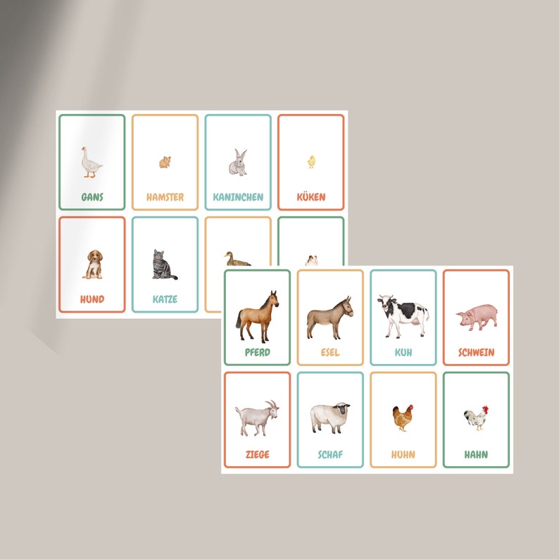 Farm Animal Flashcards | Toy Sorting Cards | Animals | Montessori ...