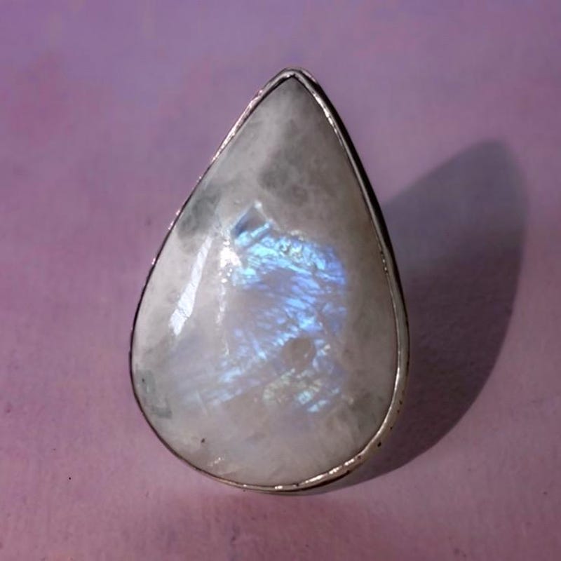Large Moonstone Ring - Etsy