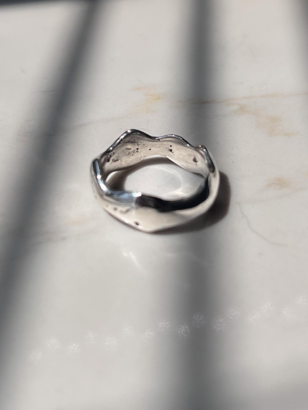 Handmade Wavy Band Ring | Organic Texture, 925 Sterling Silver, Rustic ...