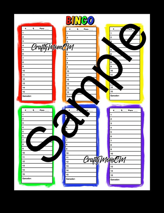 Bingo Organizer 6 Games - Etsy