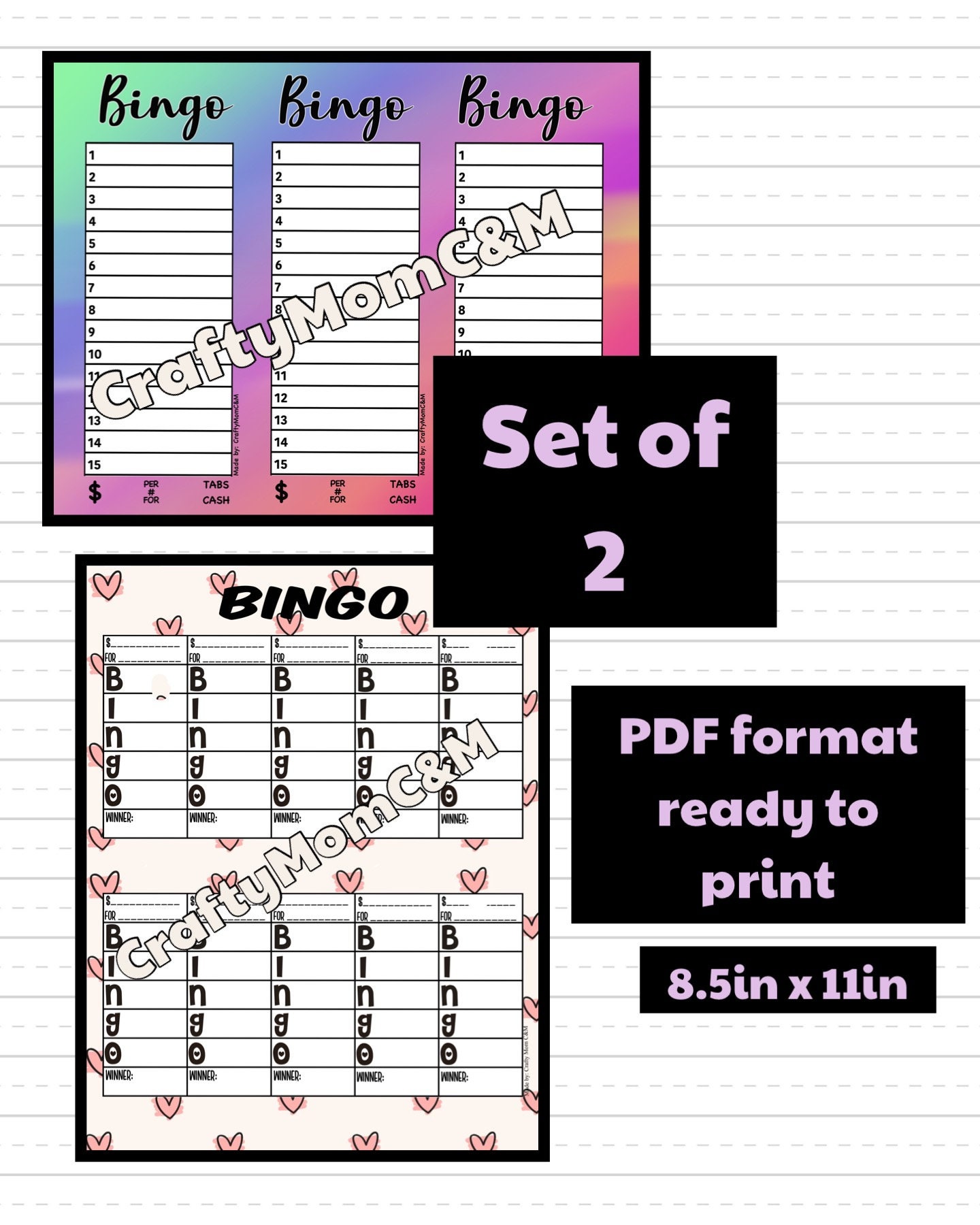 BINGO Printable Sheet - Etsy