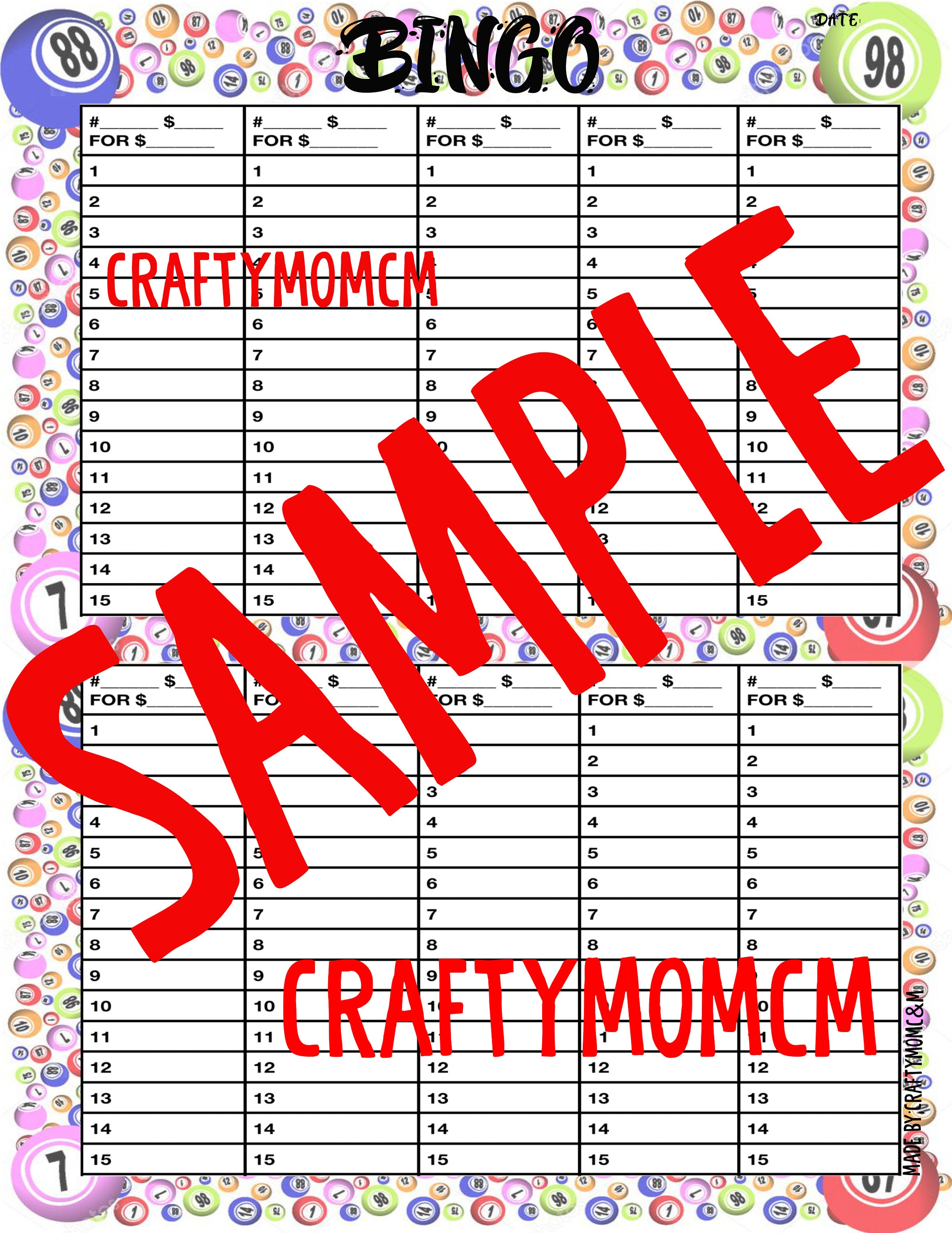 Bingo NOTEBOOK (50/75 Sheets) - Etsy