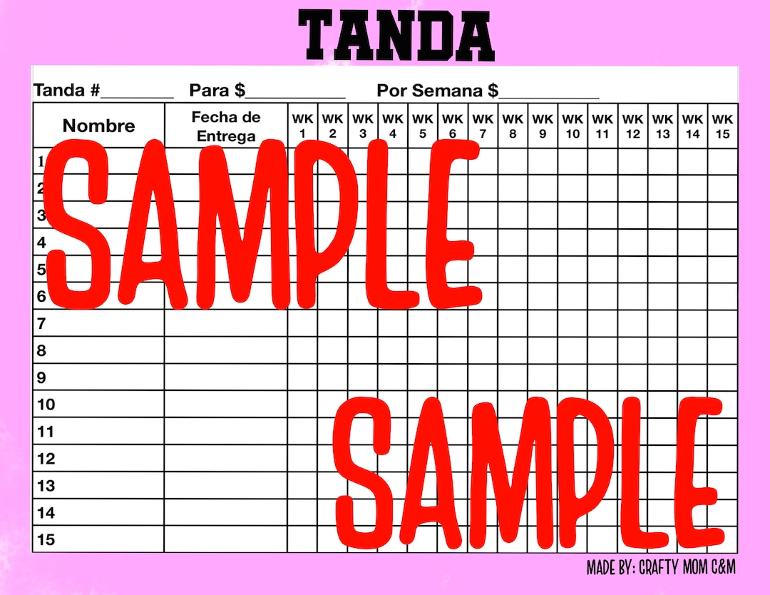 Tanda Semanal PRINTABLE Sheet - Etsy