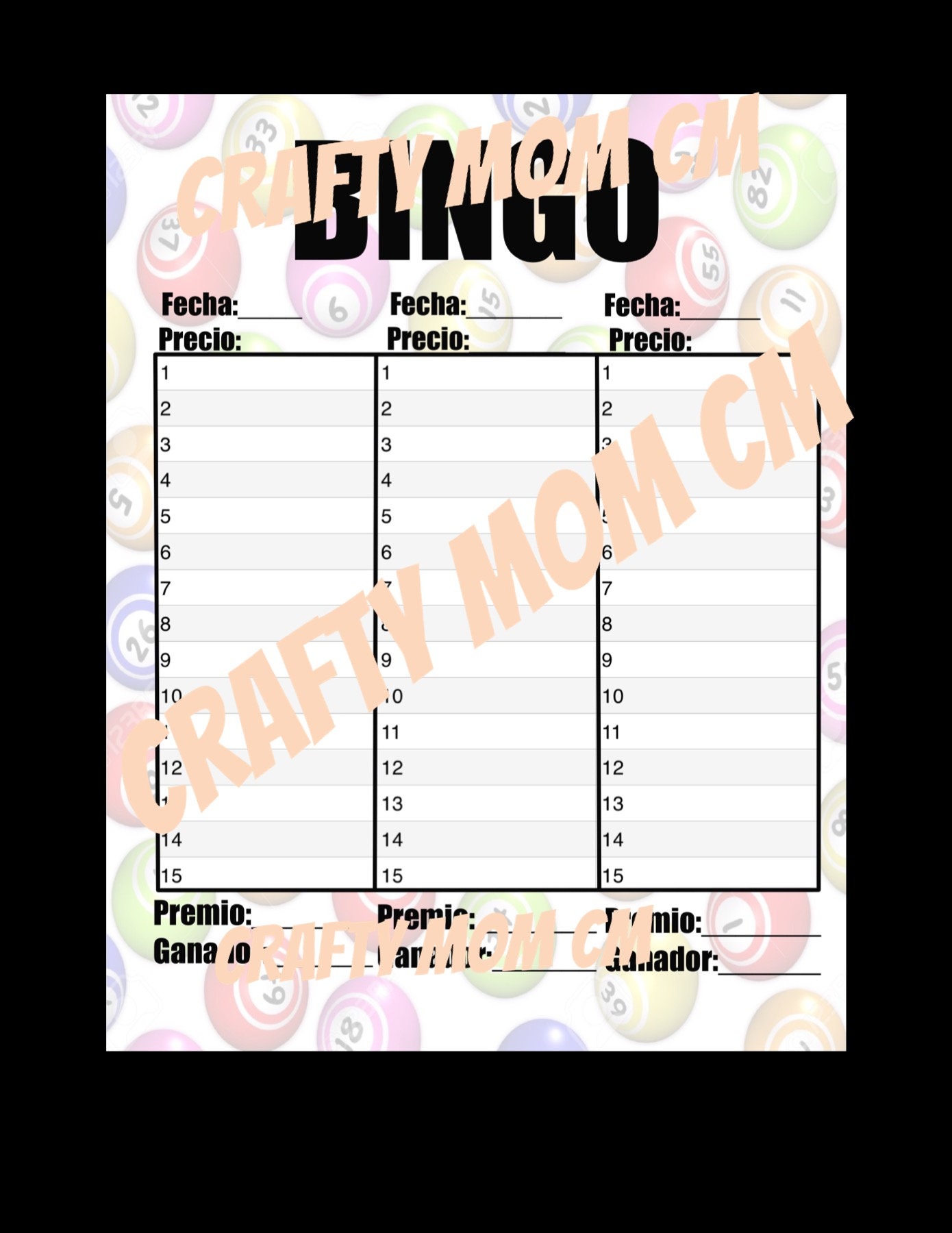 Bingo Printable Sheet SPANISH - Etsy