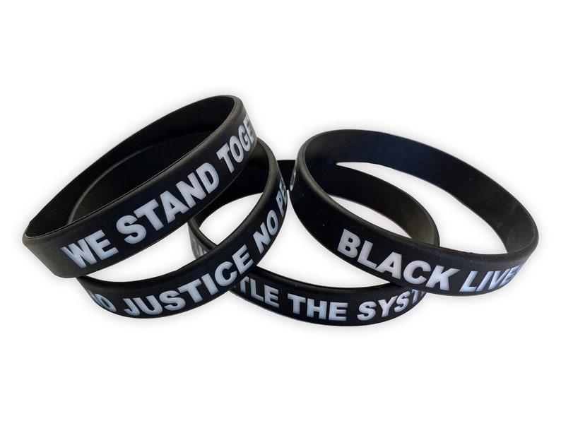 Black Lives Matter Wristband | No Justice No Peace, We Stand Together ...