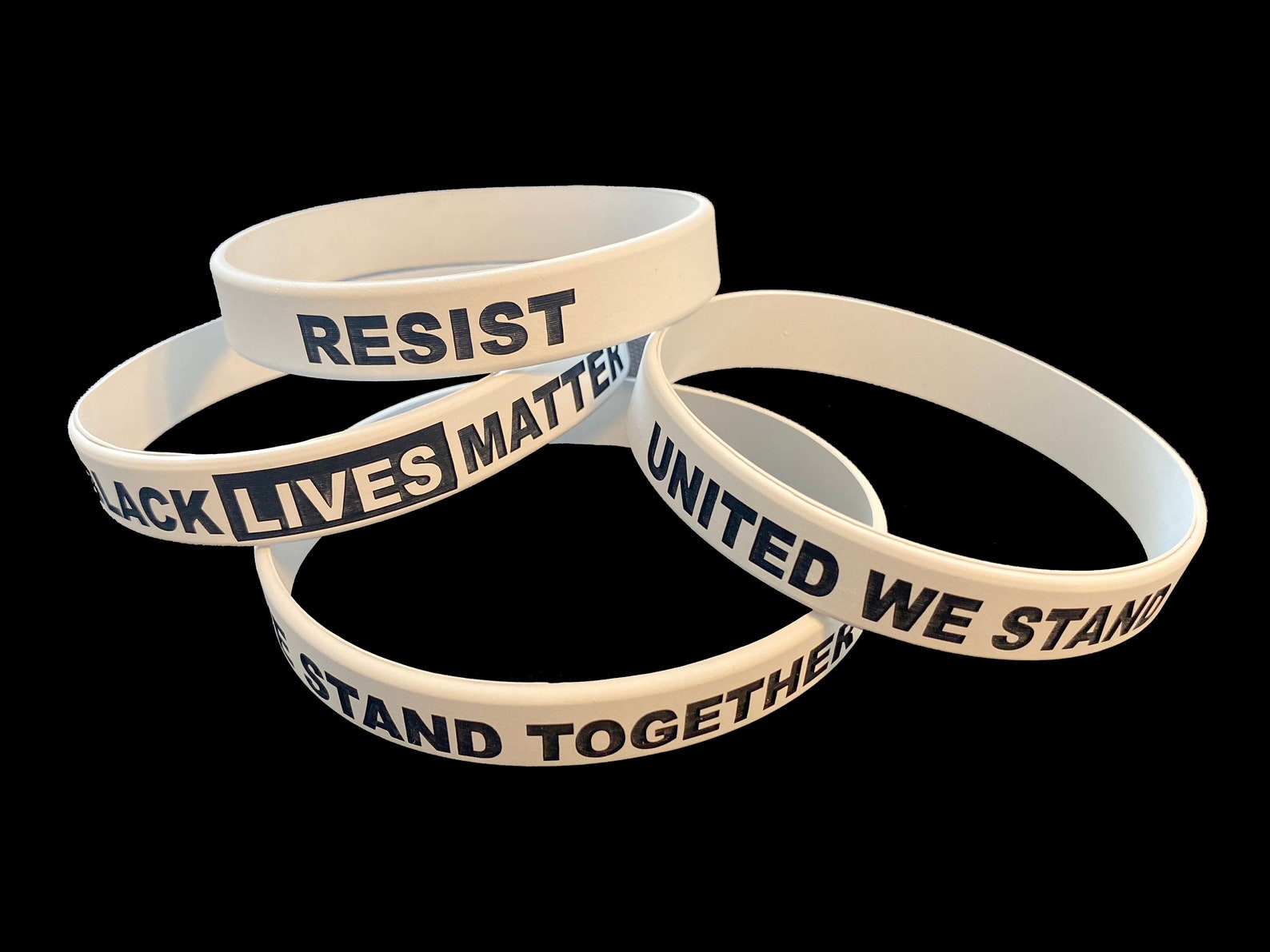 Black Lives Matter Wristband | No Justice No Peace, We Stand Together ...