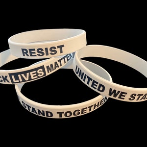 Black Lives Matter Wristband | No Justice No Peace, We Stand Together ...