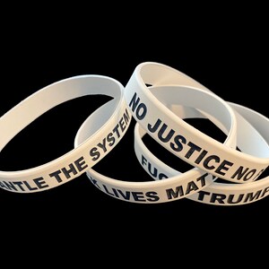 Black Lives Matter Wristband | No Justice No Peace, We Stand Together ...