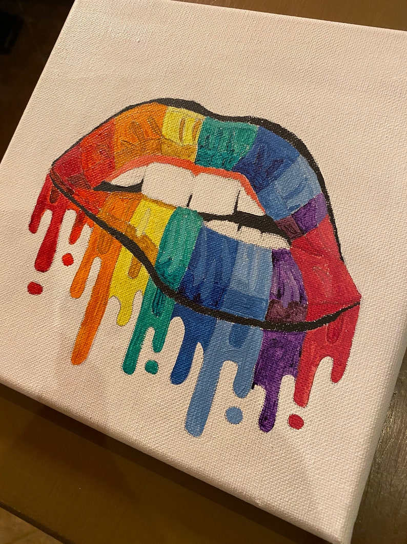 Rainbow Dripping Lips Canvas Painting Etsy rainbow-dripping-lips-canvas-painting-etsy