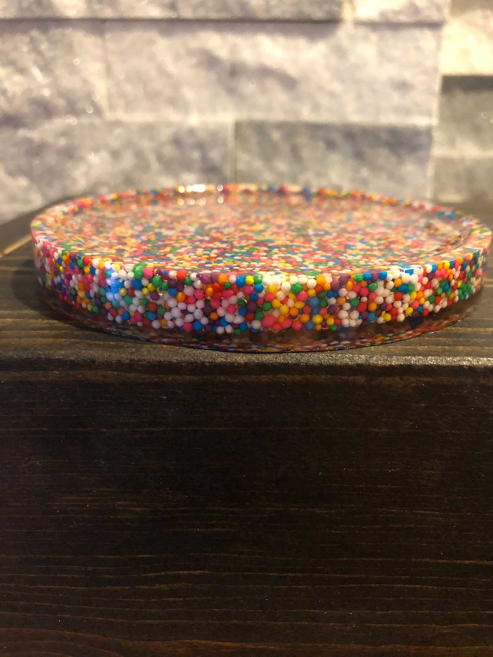 4" Round Resin Coaster With Zillions of Rainbow Sprinkles - Etsy