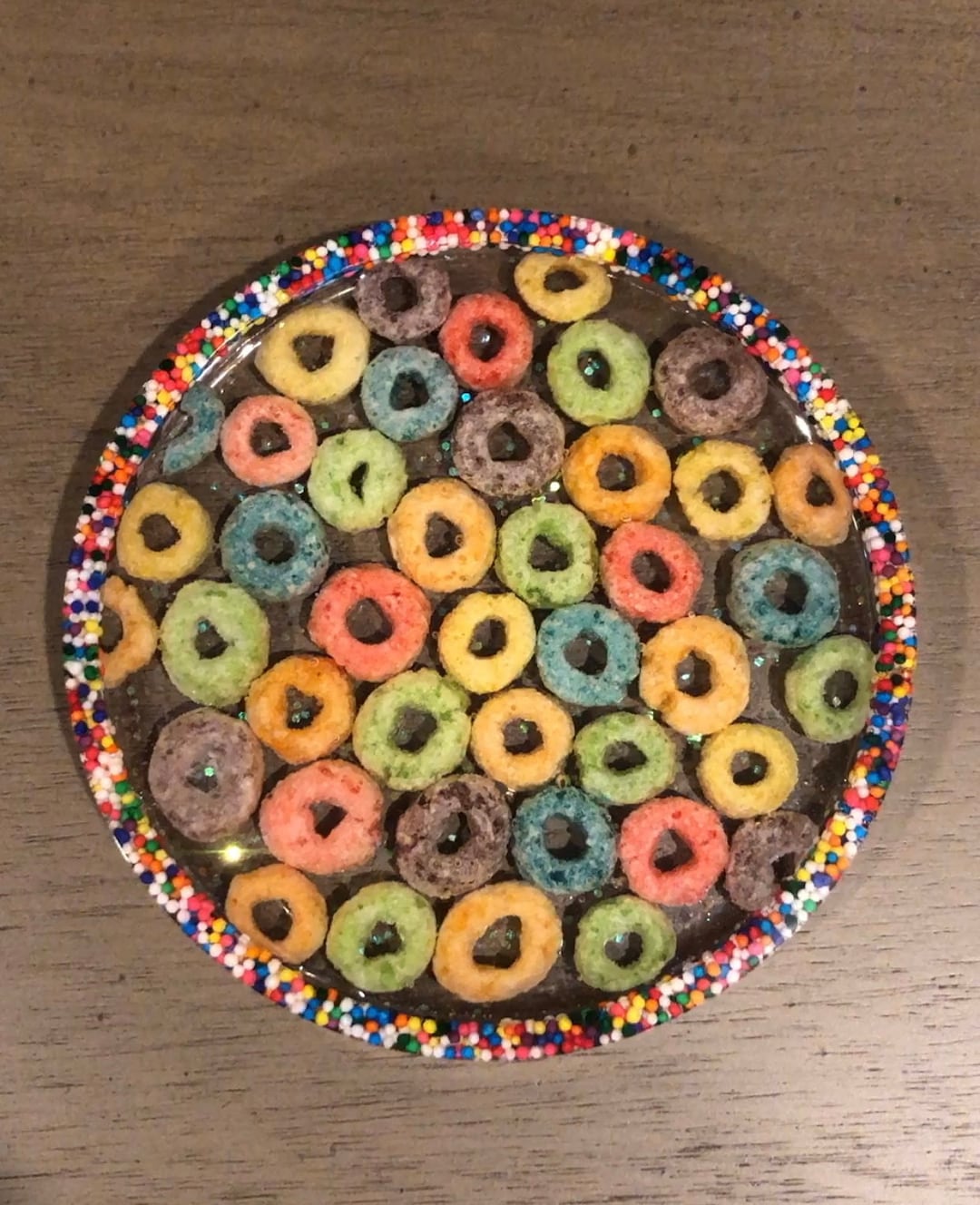 Fruit Loops Cereal Coaster With Iridescent Glitter and a Rainbow ...