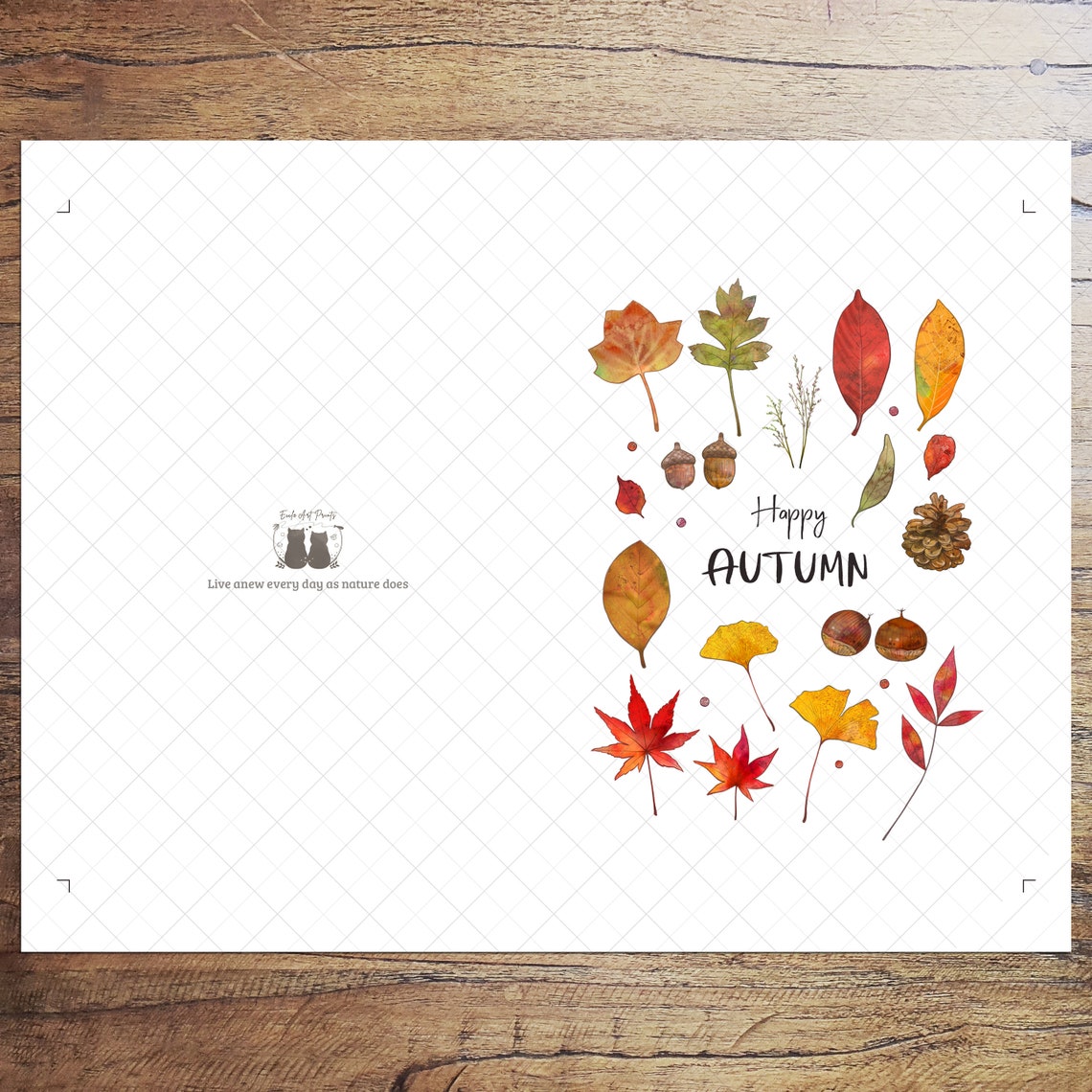 Happy Thanksgiving Fall Gift Printable Card Hello Card | Etsy