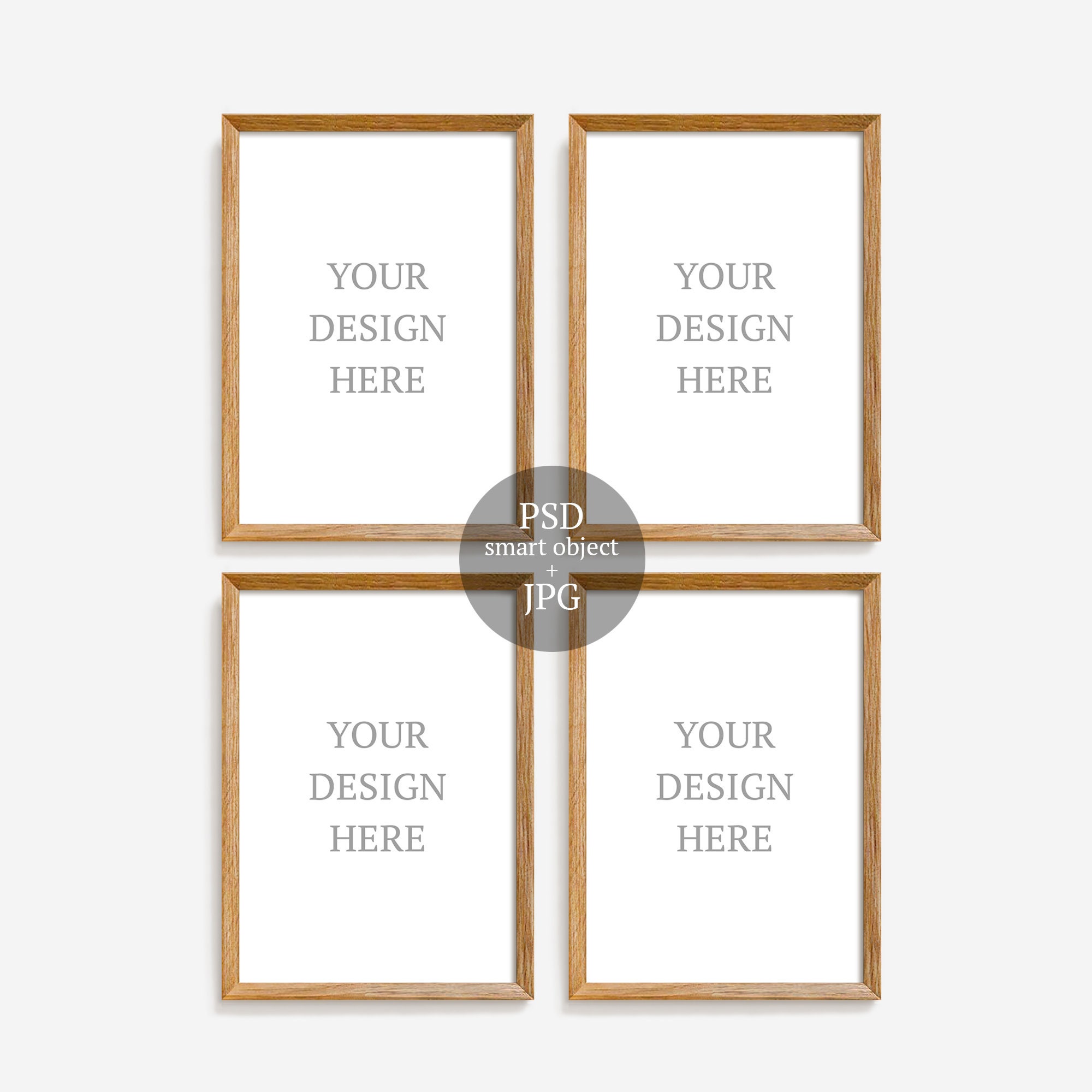 Set of 4 Frame Mock Up A4 A3 Set of 4 Digital Wood Frame Mock - Etsy