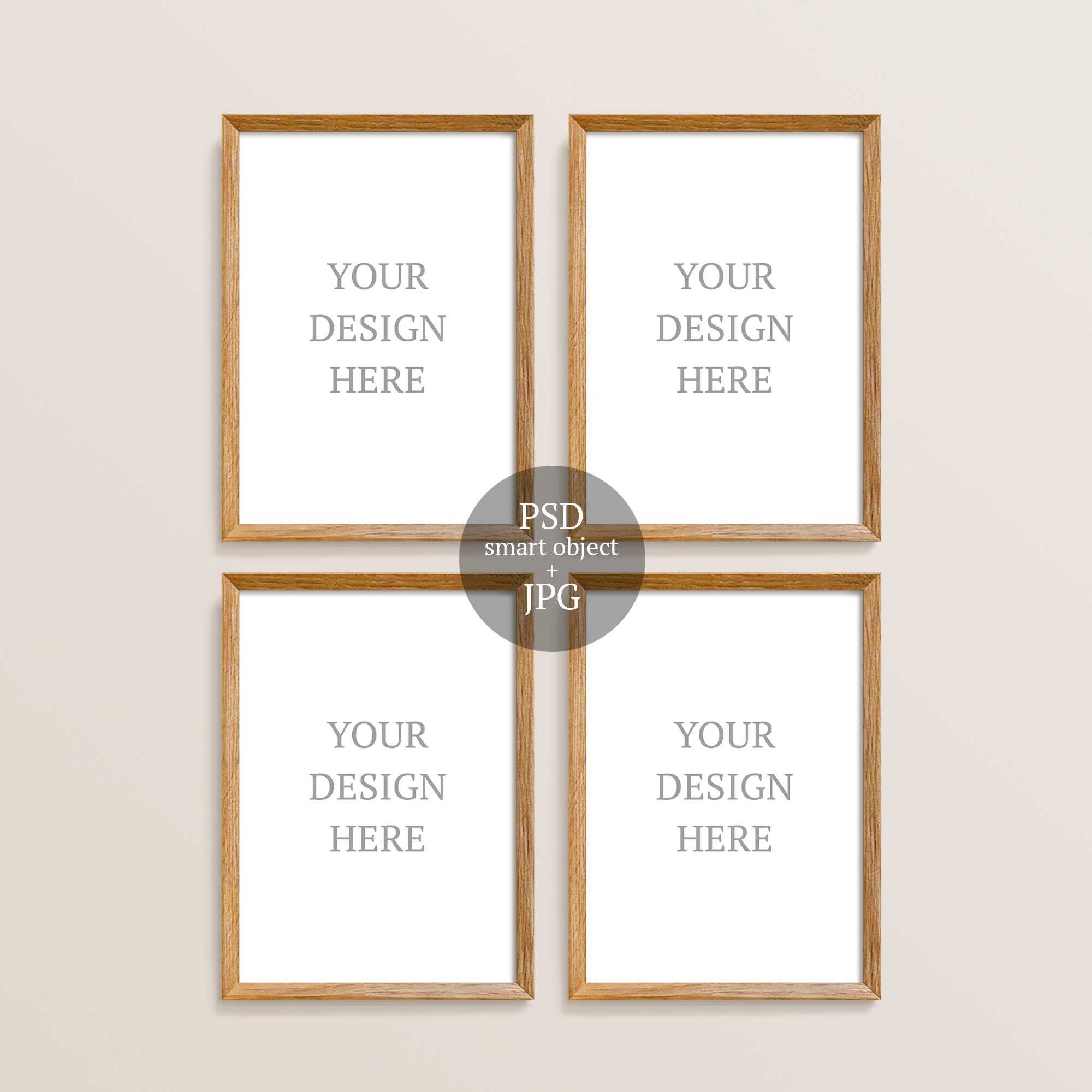 Set of 4 Frame Mock Up A4 A3 Set of 4 Digital Wood Frame Mock - Etsy ...