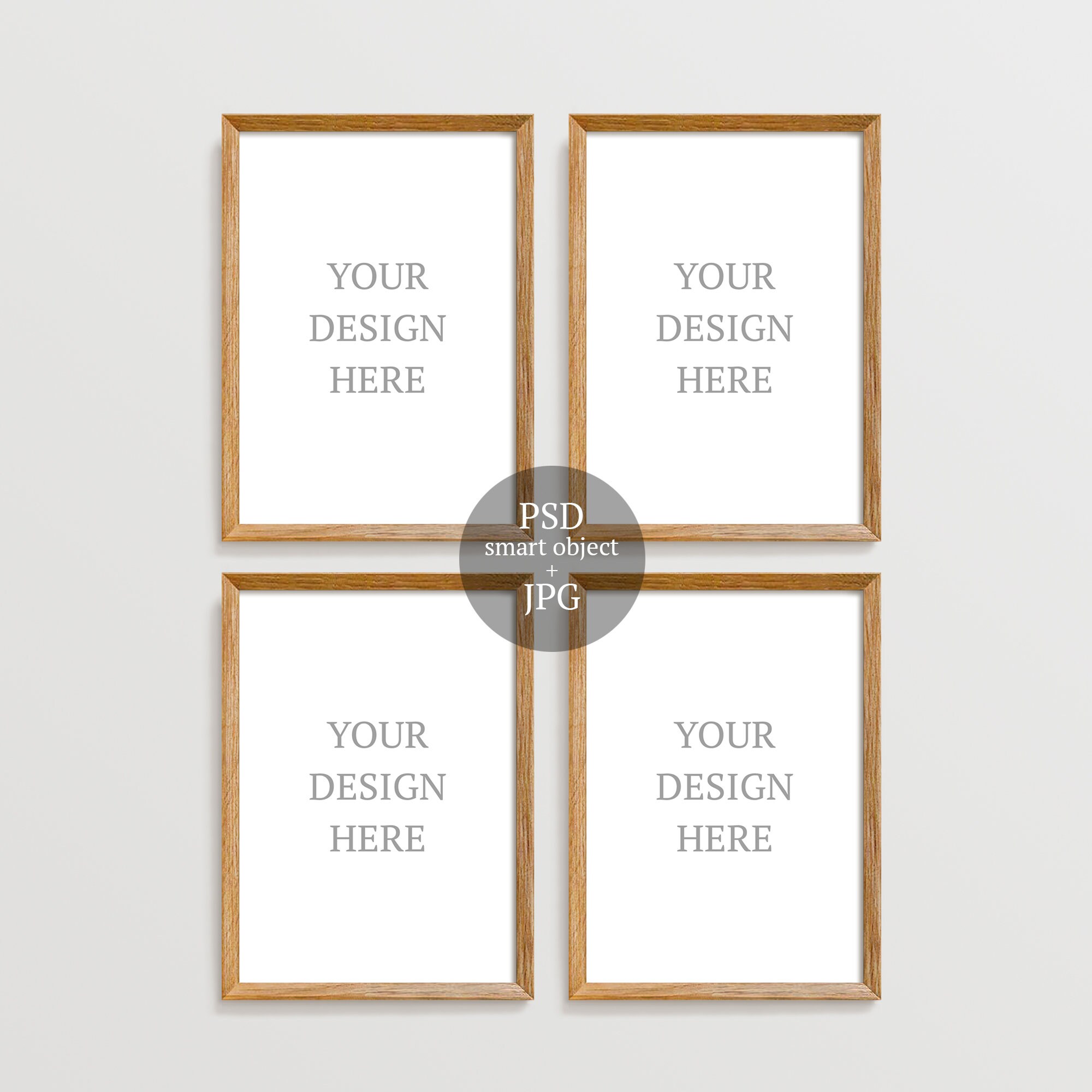 Set of 4 Frame Mock Up A4 A3 Set of 4 Digital Wood Frame Mock - Etsy