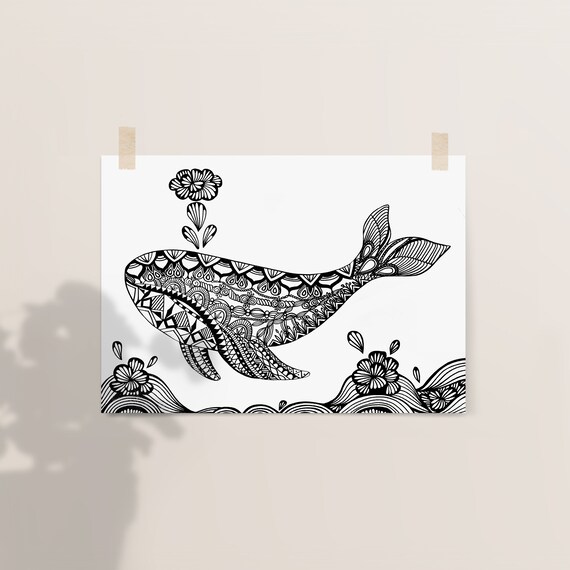Whale Print Killer Whale Whale Art Print Printable Wall - Etsy