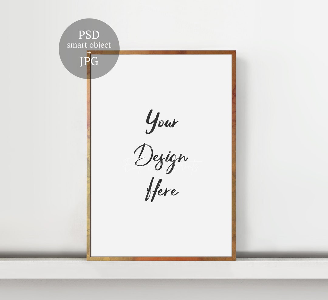 Gold Picture Frames, Rustic Frames, Artwork Mockup, A4 Rustic Gold ...