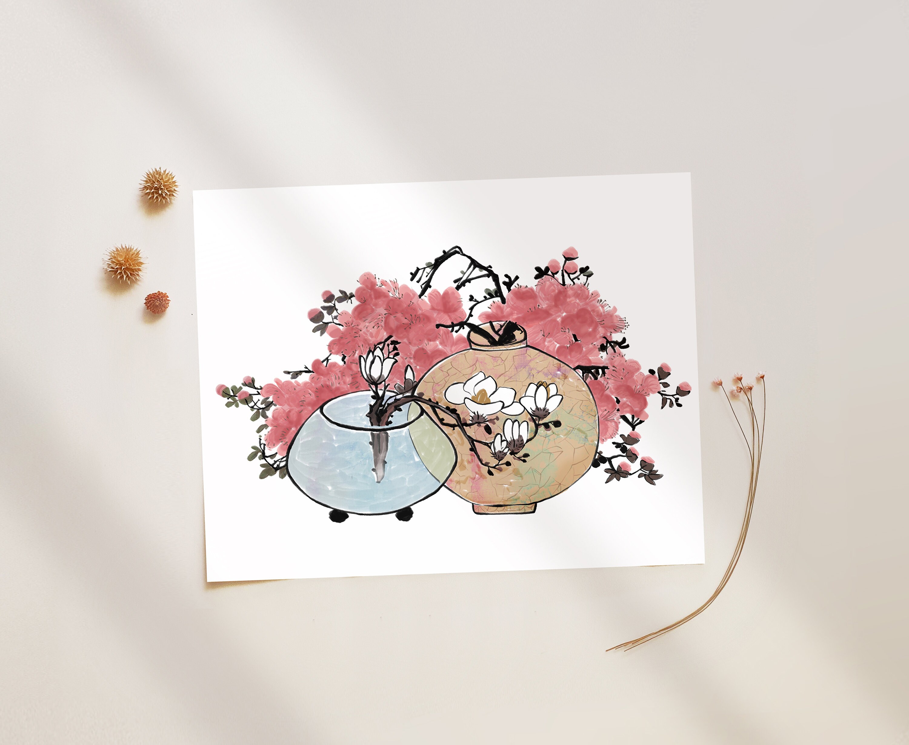 Korean Wall Art Flower Wall Art Korean Home Decor Korean | Etsy