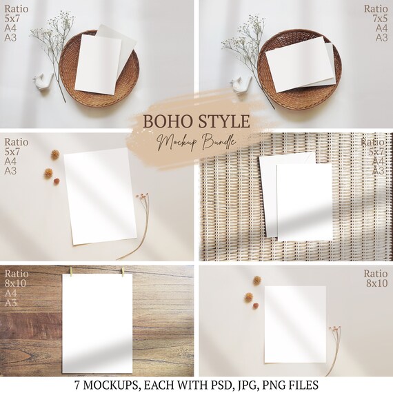 Boho Mockup Mockup Bundle Frame Mockup Set 8x10 Frame A4 | Etsy