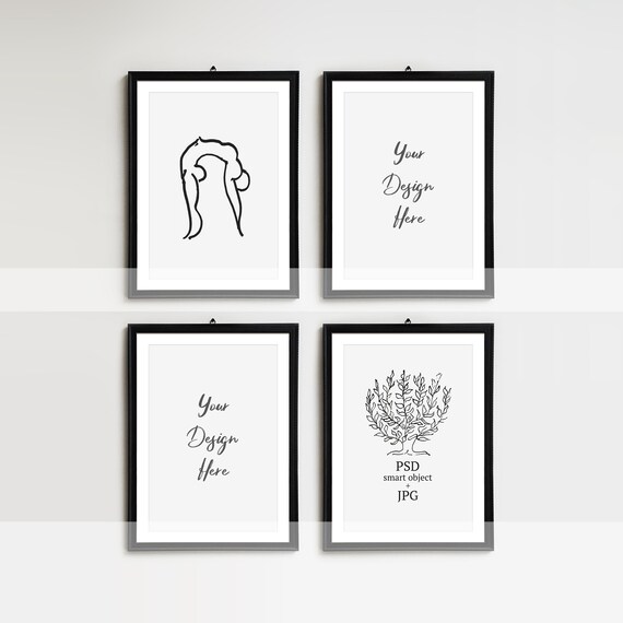 Four Frames Mockup Four Vertical Frame Set of Four Frame 4 | Etsy