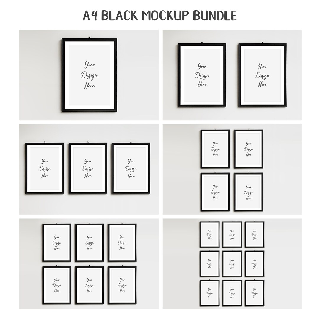 Frame Mockup Bundle, A4 Frame, Digital Mock Up, Portrait Mockups ...