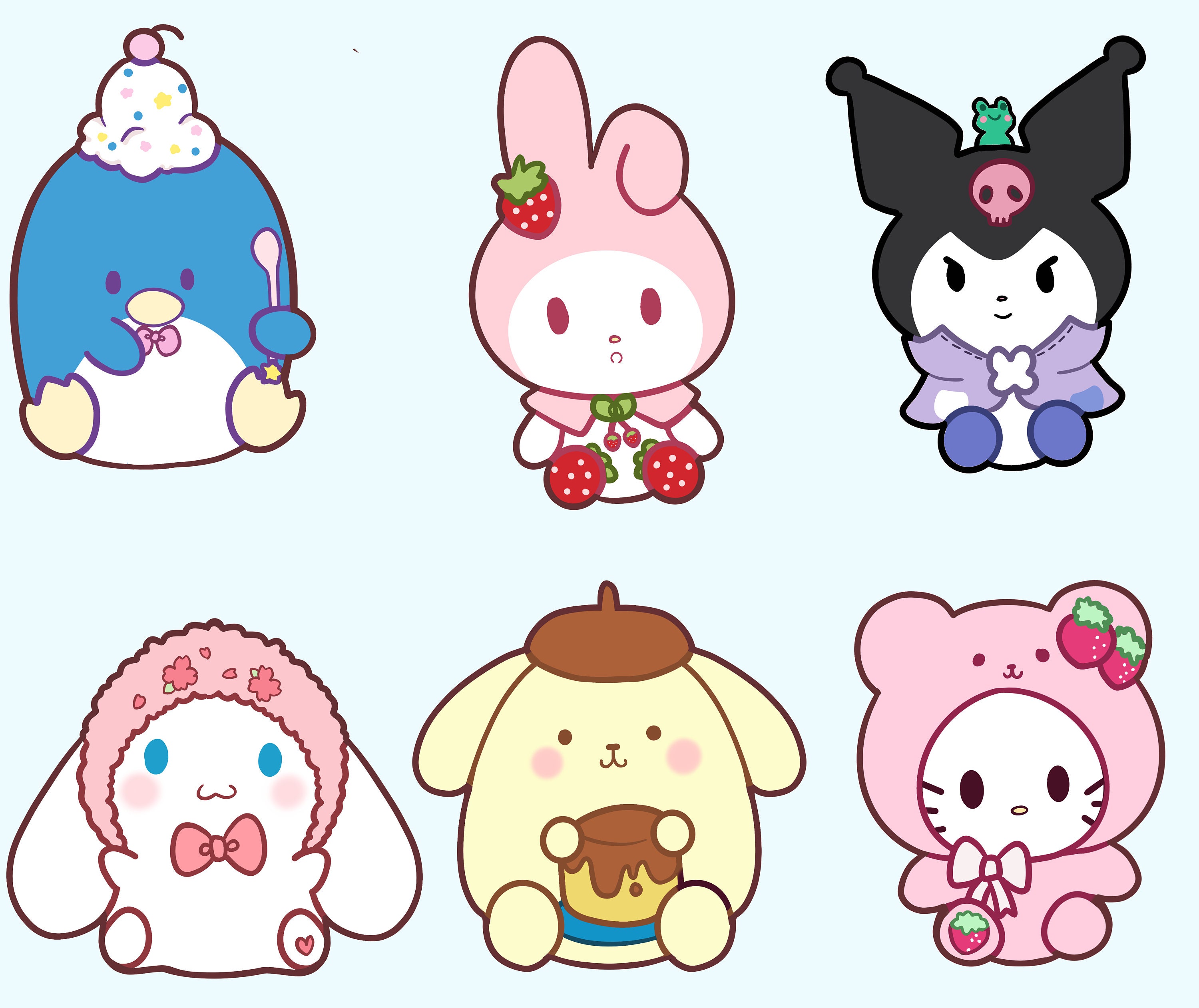 Sanrio plushie sticker pack | Etsy