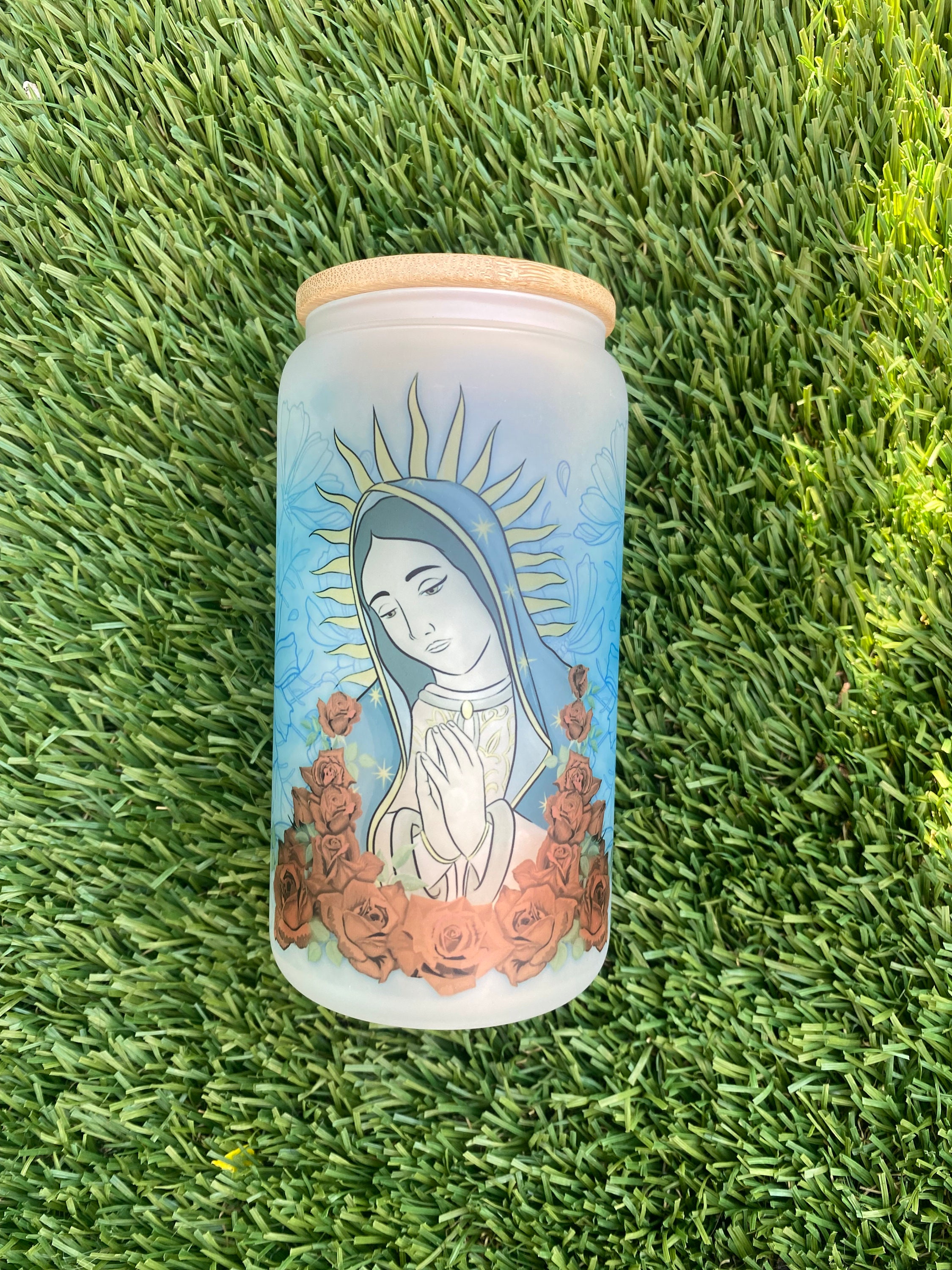 Virgen Maria, Virgencita, Lupita Glass Cup, Libby - Etsy