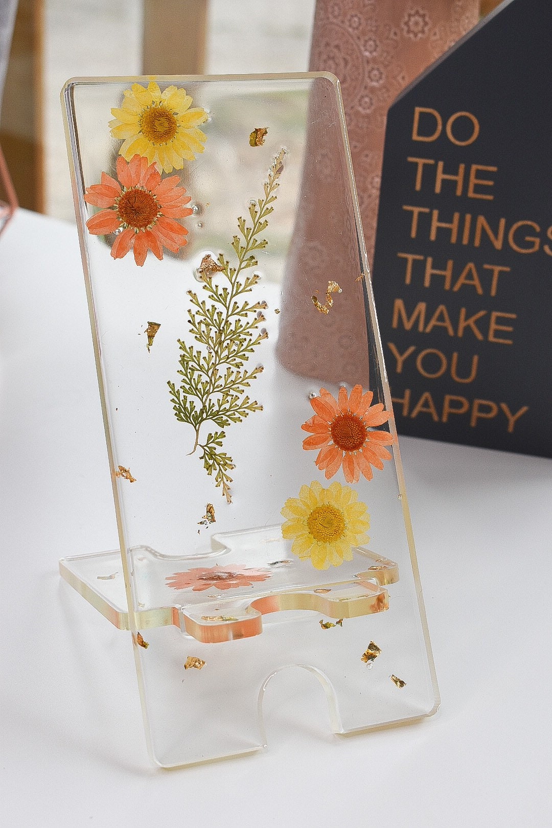 Orange & Yellow Flower Phone Stand - Etsy