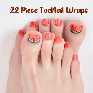 Watermelon Toes / Toenail Wraps | Etsy