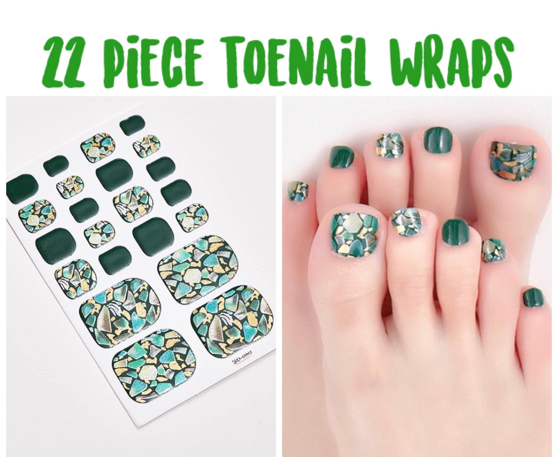 Forrest Green Toes / Toenail Wraps - Etsy