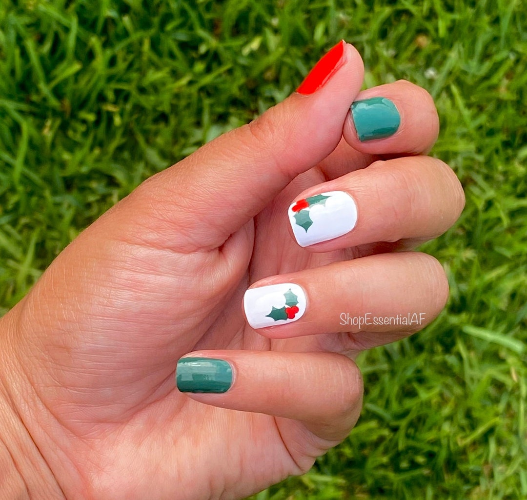 Mistletoe Nails, Christmas Nails, Christmas Nail Stickers, Christmas ...