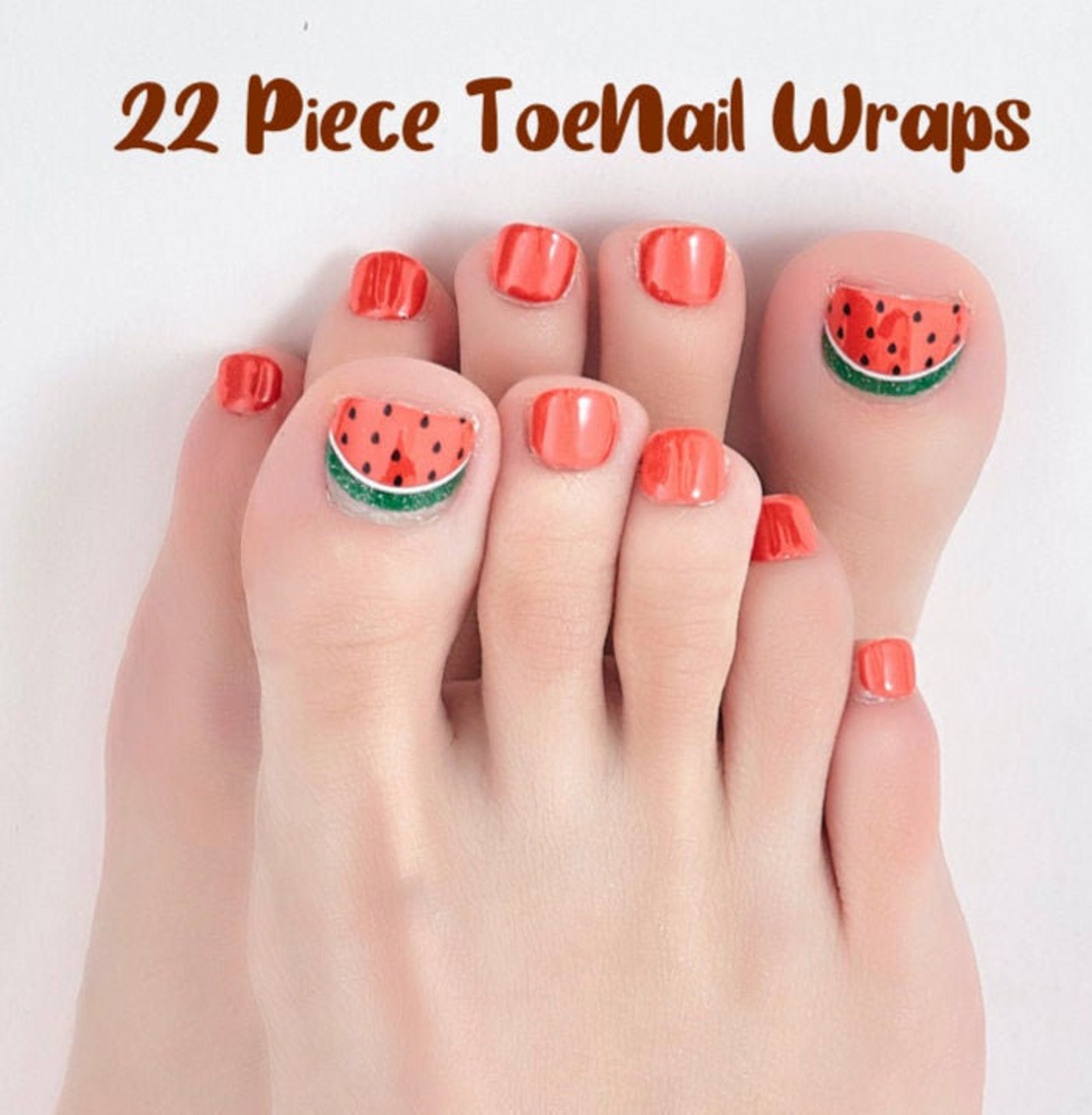 Watermelon Toes / Toenail Wraps - Etsy