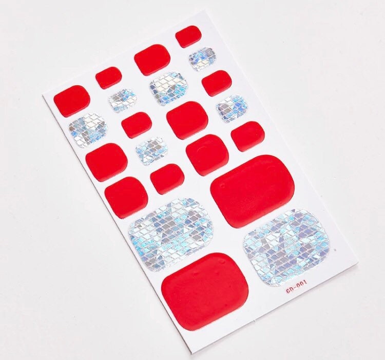 Red Sparkle Toes / Toenail Wraps - Etsy