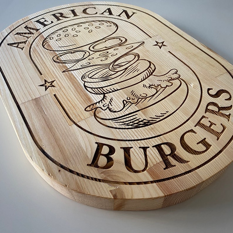 Custom Burger Sign | Wooden Vintage Burger Sign - Etsy