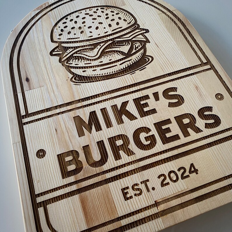 Customizable Burger Sign | Custom Wooden Burger Sign - Etsy