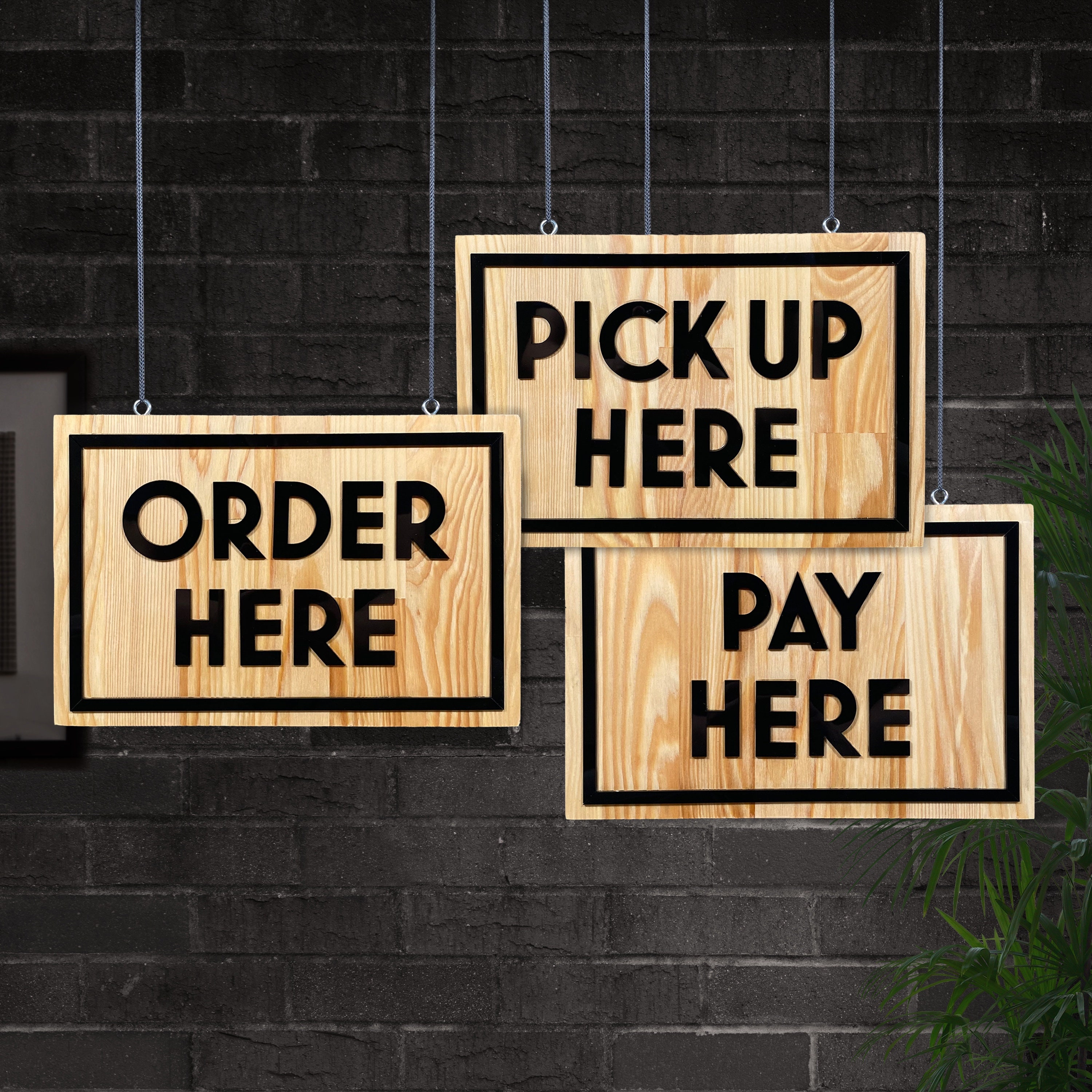 Order Here Pick up Here Pay Here - Rectangular Wooden Sign Sign Set - Etsy