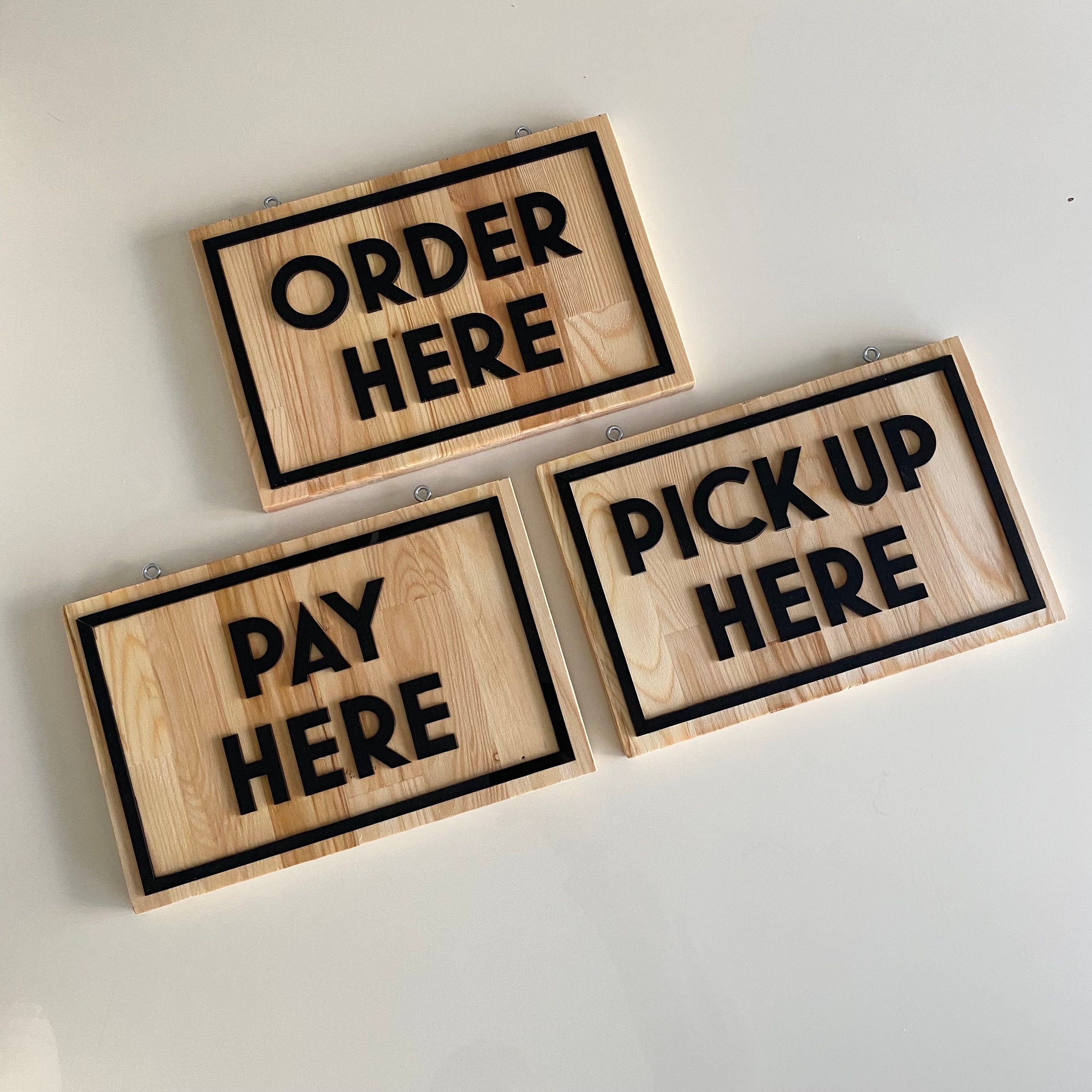 Order Here Pick up Here Pay Here - Rectangular Wooden Sign Sign Set - Etsy