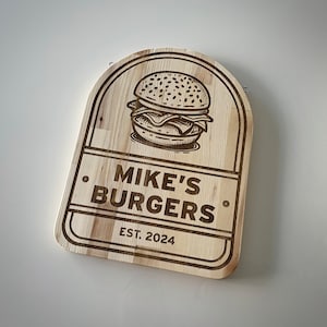 Customizable Burger Sign | Custom Wooden Burger Sign - Etsy