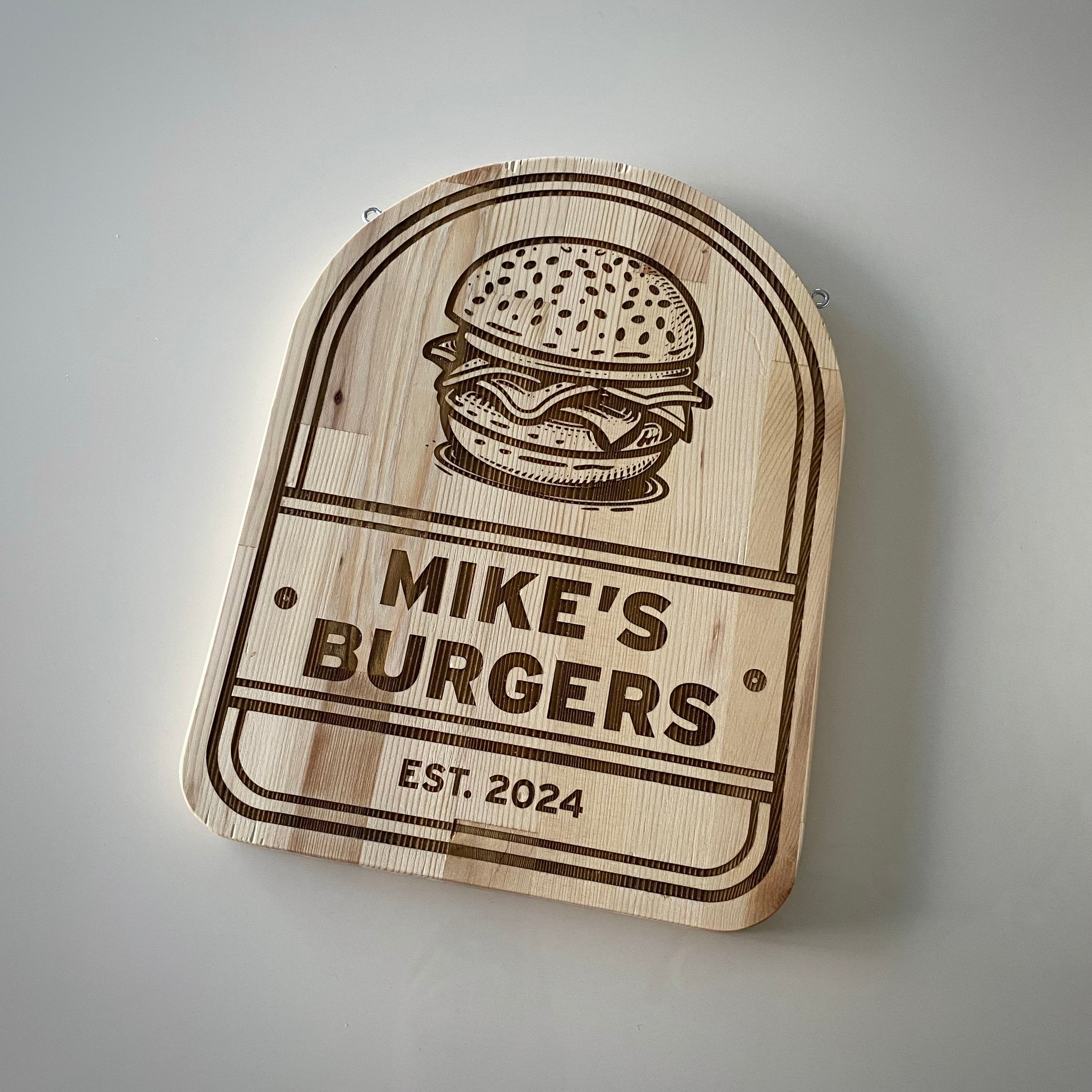 Customizable Burger Sign | Custom Wooden Burger Sign - Etsy
